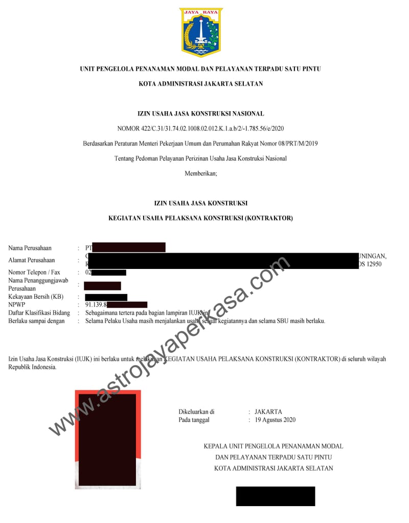 Jasa Pengurusan SBU&SIUJK