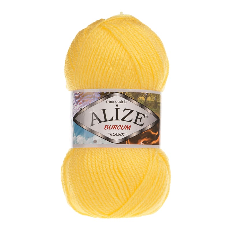 Alize Burcum Classic 216 Yellow 100gr 210mt DK weight yarn