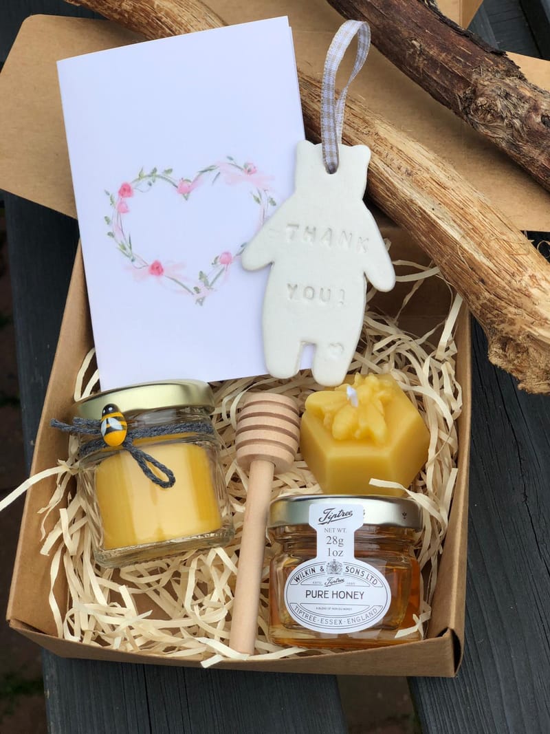 Personalized Thank you Gift Set| 100% Pure Beeswax candles| Romantic ...