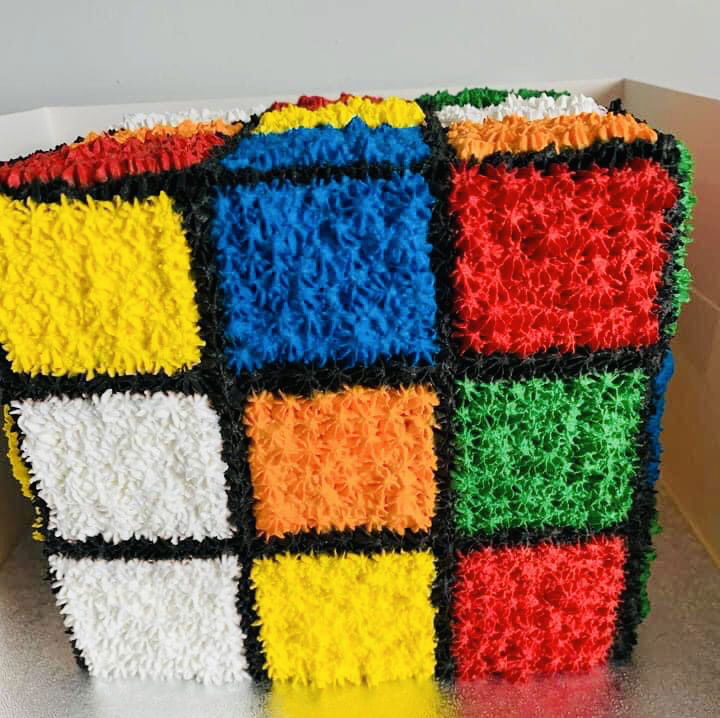Rubik’s Cube Birthday Cake With Buttercream Frosting - Cabbit Cakes