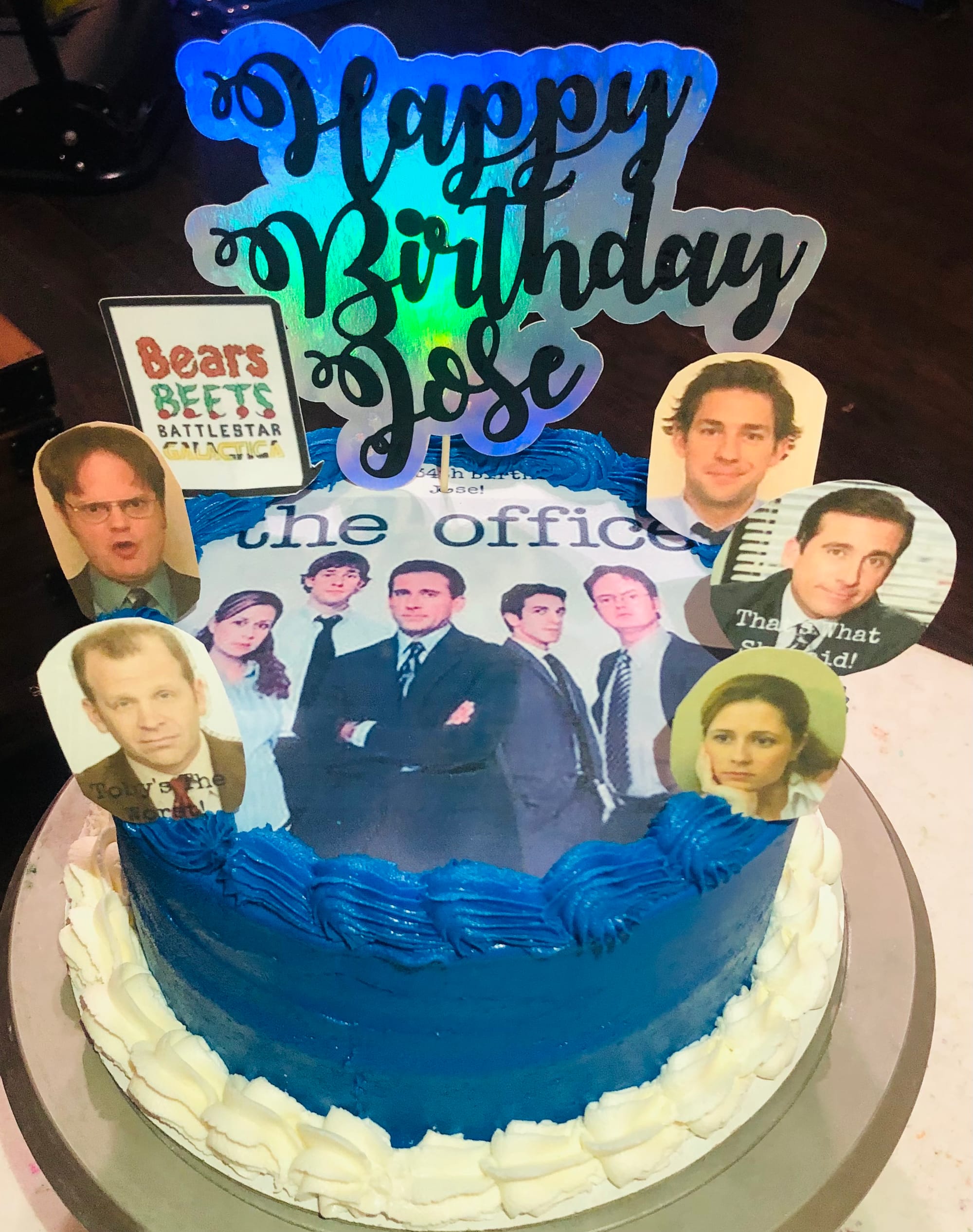 2 Layer Strawberry The Office Birthday Cake With Buttercream Frosting ...