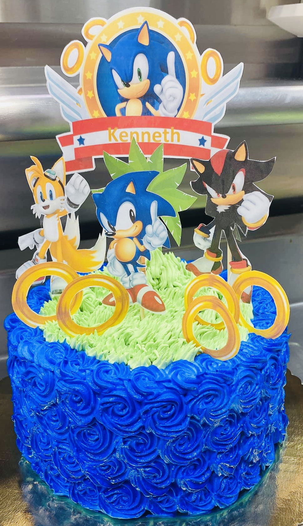 2 Layer Vanilla Sonic The Hedgehog Birthday Cake With Buttercream ...