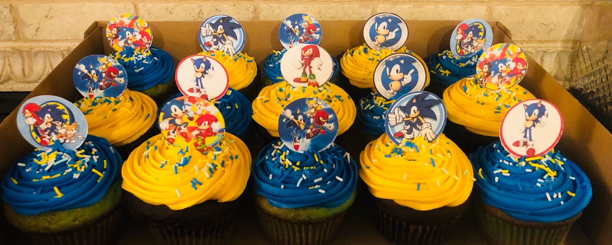 Chocolate and Vanilla Sonic The Hedgehog Cupcakes with Buttercream ...