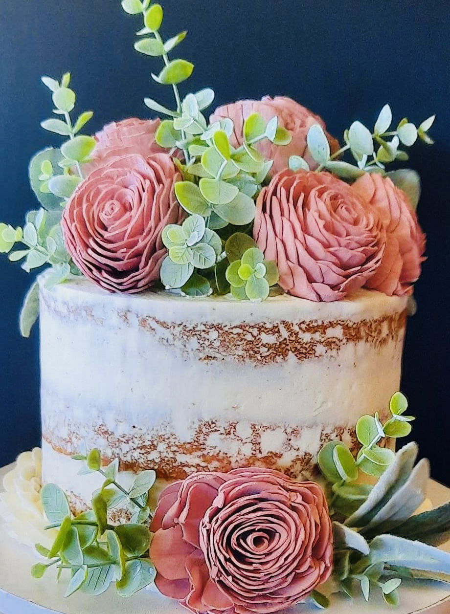 3 Layer Vanilla Rustic Cake With Buttercream Frosting - Cabbit Cakes