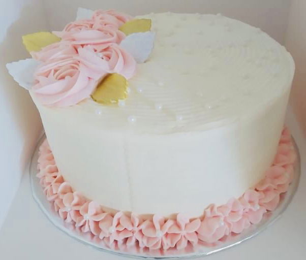 2 Layer White Cake with Buttercream Frosting - Cabbit Cakes