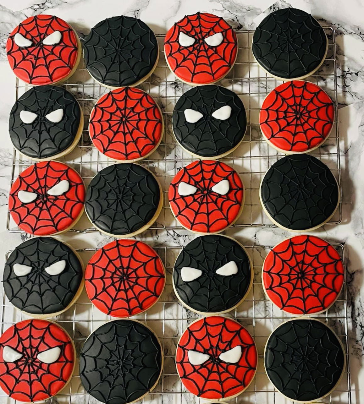 Spider-Man Royal Icing Cookies - Cabbit Cakes