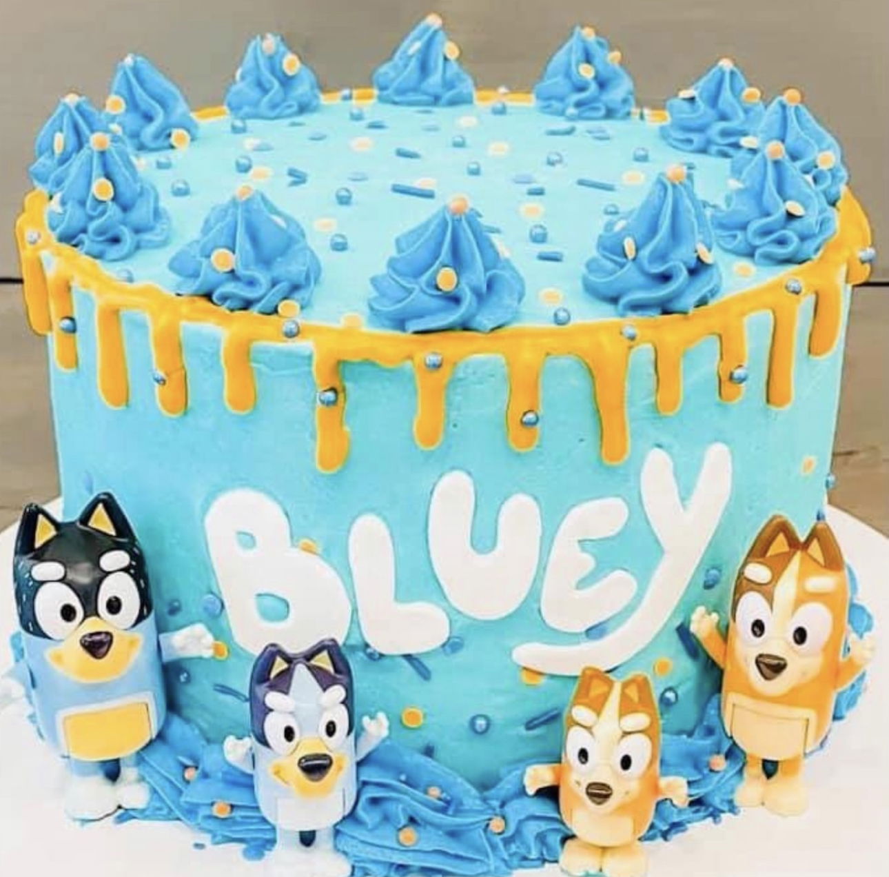 2 Layer Vanilla Bluey Cake With Buttercream Frosting - Cabbit Cakes