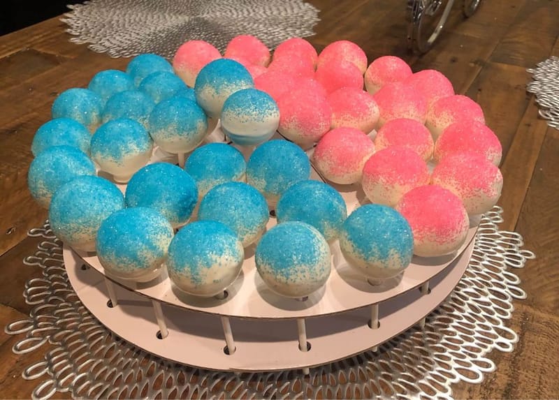 Gender Reveal Cake Pop Tray - Cabbit Cakes