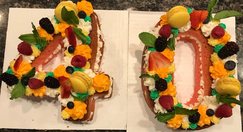 Number 40 Anniversary Cake - Cabbit Cakes