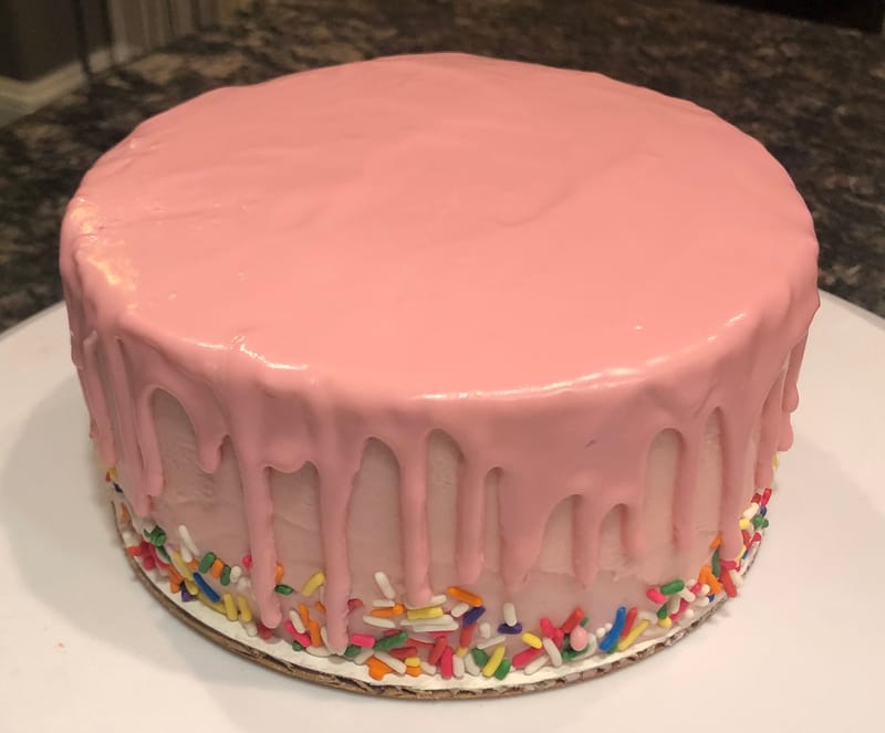 Marble Drip Smash Cake In Dusty Pink Buttercream Frosting With Dusty ...