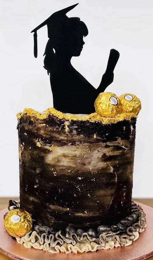 2 Tier Graduation Sheet Cake - Cabbit Cakes