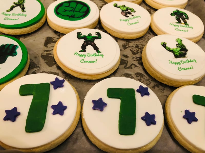 The Incredible Hulk Sugar Cookies With Edible Image - Cabbit Cakes