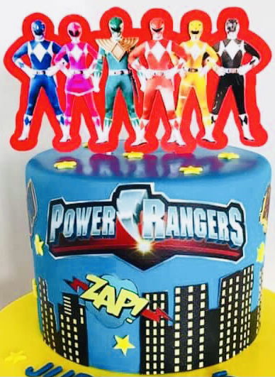 3 Layer Vanilla, Oreo, and Chocolate Power Rangers Cake With Edible ...