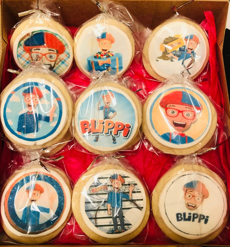 Blippi Sugar Cookies with Edible Images - Cabbit Cakes