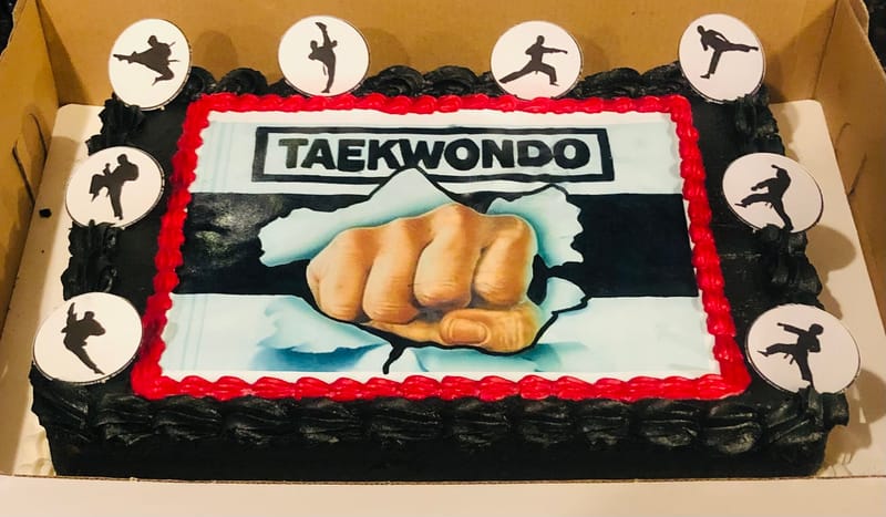 2 Layer Chocolate and Vanilla Tae Kwon Do Sheet Cake With Buttercream ...