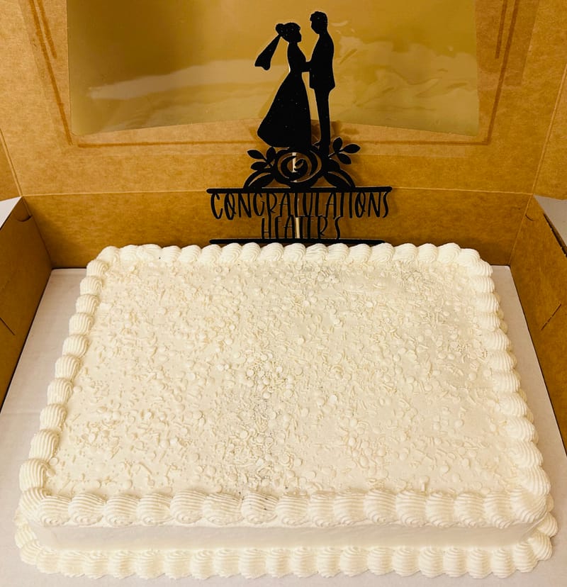 Wedding Cake Flavor Sheet Cake with Buttercream Frosting - Cabbit Cakes