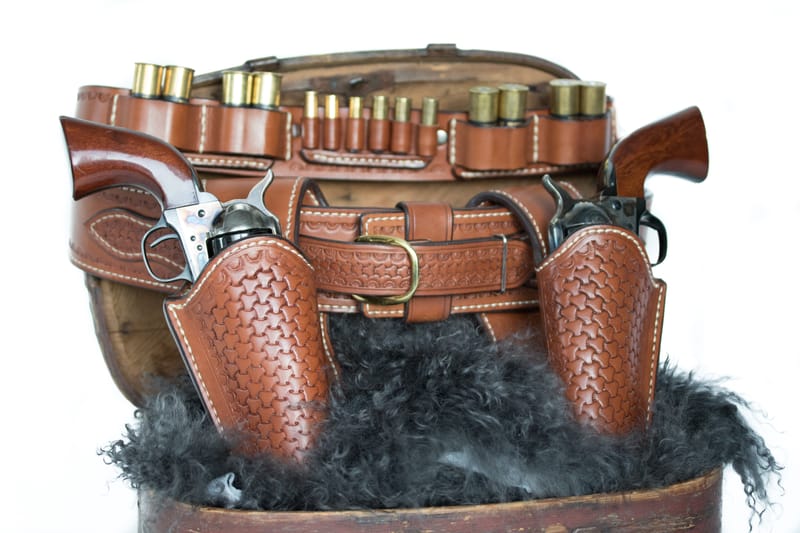 Gun rig for CAS, with optional aditional matching shotgun belt - Silver ...