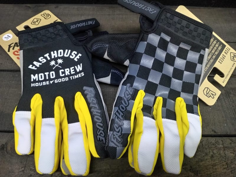 MB-GUFH-1-5 Guantes Fast House Moto Crew Negro, blanco y amarillo ...