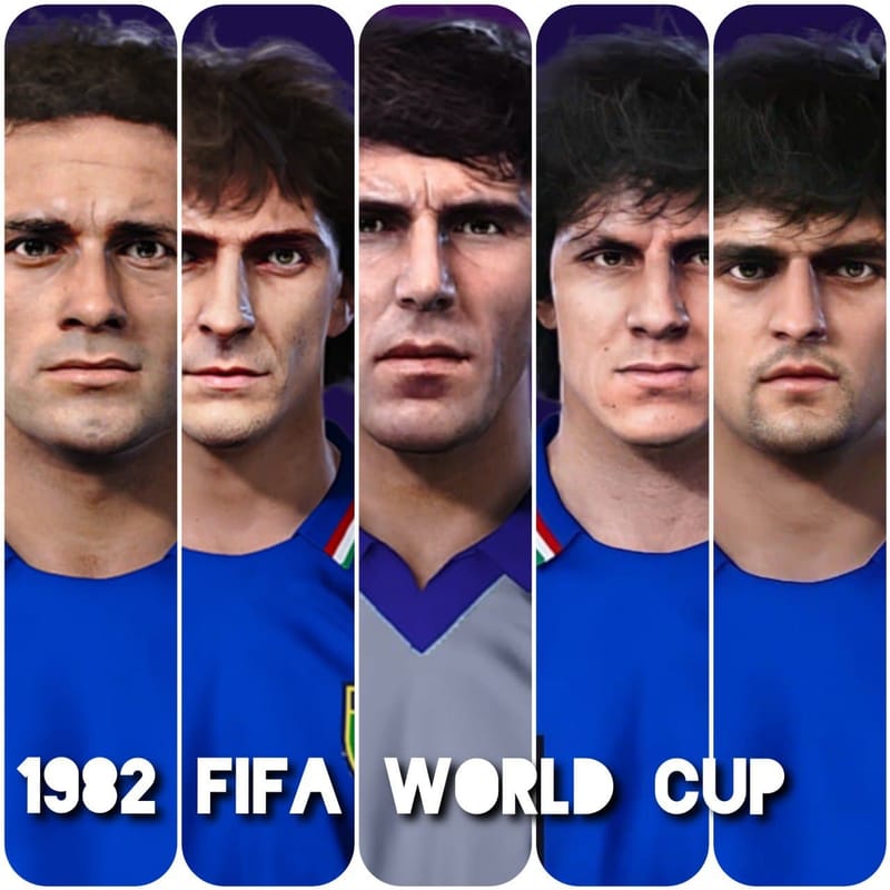 5 faces-Legendary italy 1982 world cup - alirezafacemaker