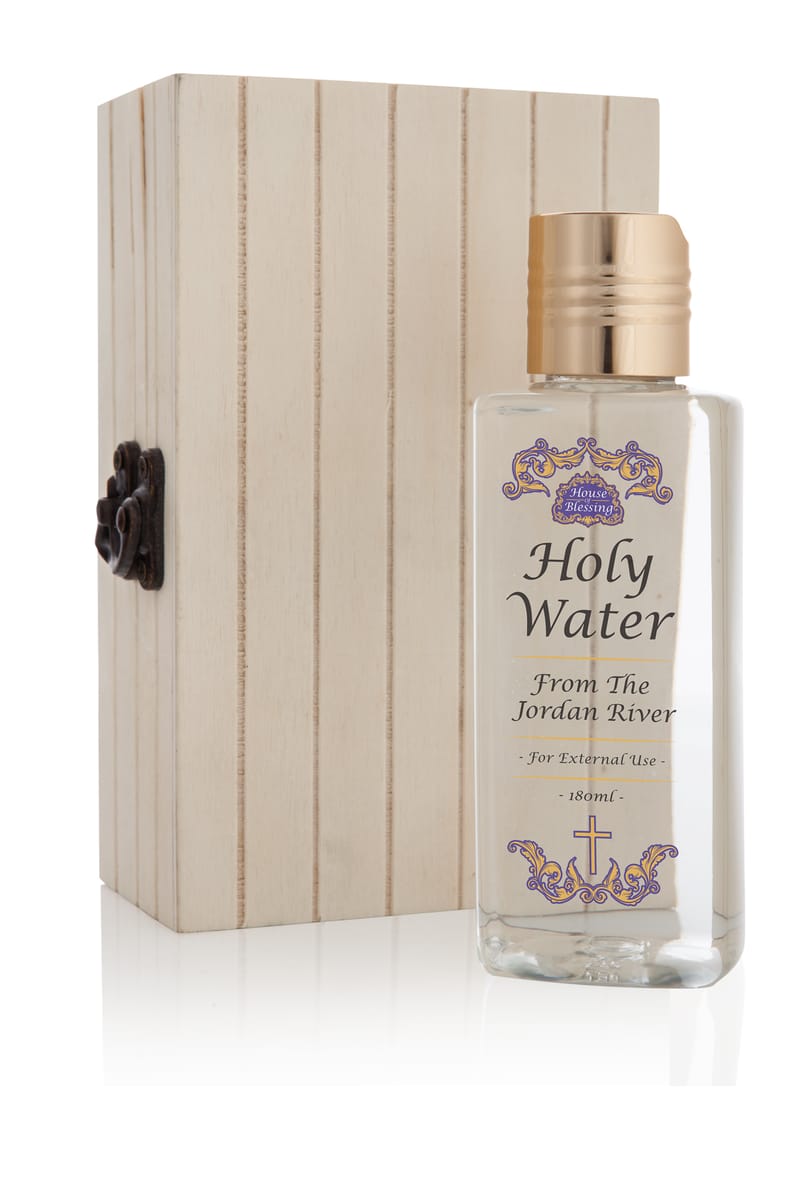 Holy Water From The Jordan River 180ml in a Wooden box - House of Blessing