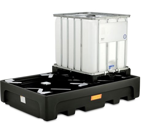 IBC bund 1100/2-PE with supporting crossbar - Mor-Trade