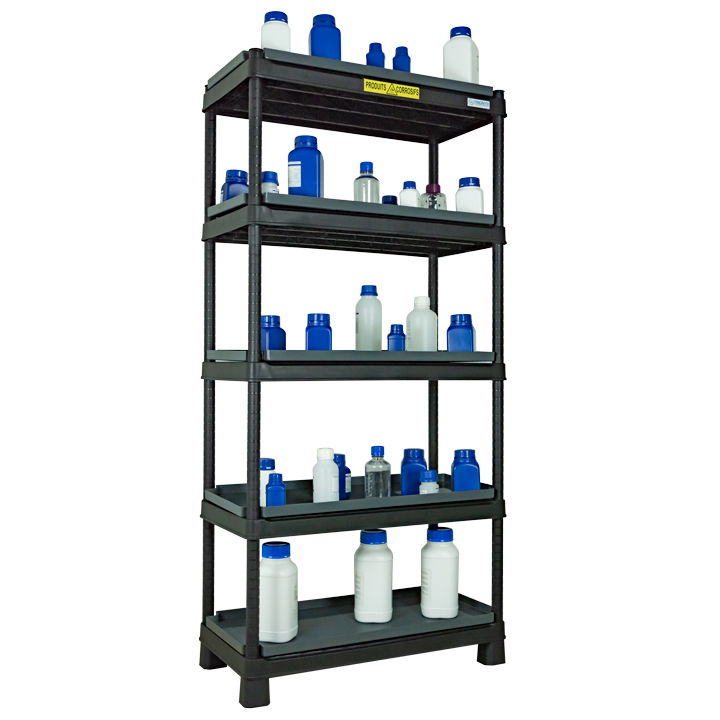 SAFETY SHELVING BUILT IN HDPE - 5 SHELVES - Mor-Trade