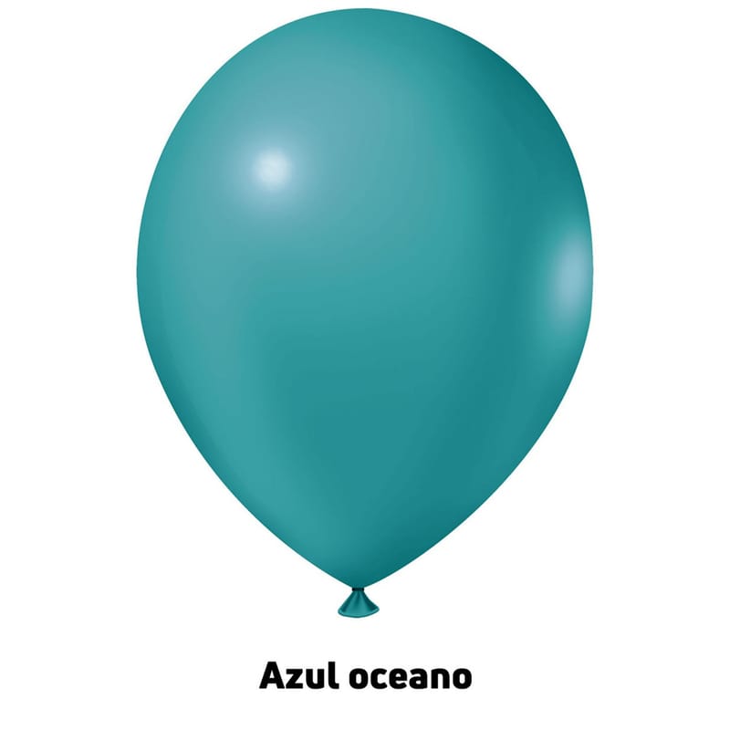 Balão Azul Oceano Joy - Número 8 c/50 und - Ana Luiza Festas