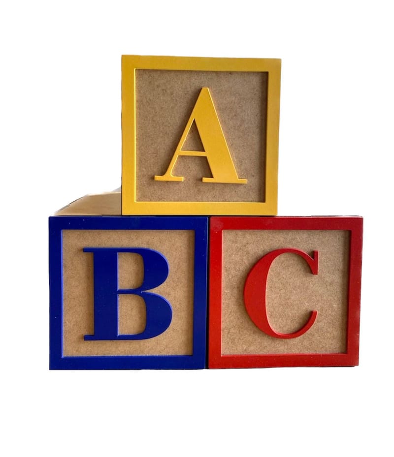 KIT CUBOS MDF ABC/123 30X30CM - Ana Luiza Festas