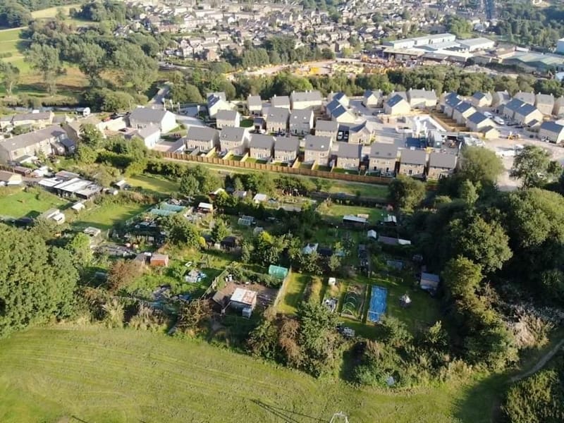 Aerial view of Conduit Street Allotments - Tintwistle Allotment ...