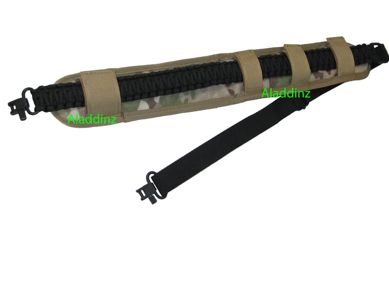 Paracord Sling Black with Shoulder Padding - Aladdinz