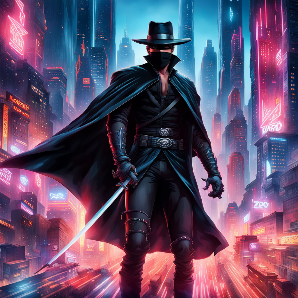 zorro Gallery the neon knight - Cyberpunk Future