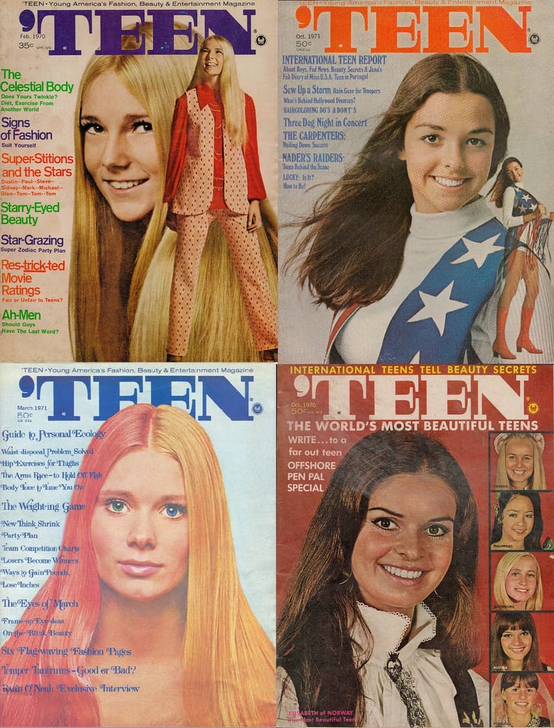 4 x Teen Magazines 1970 and 1971 - pdf magazines