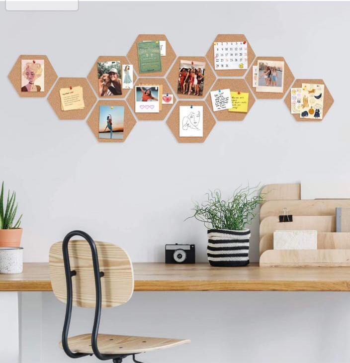 Panel de corcho - hexagono - pack de 6 unidades - IMLE SHOP
