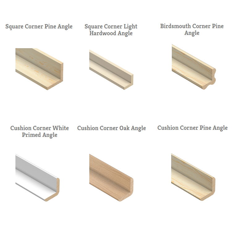 Square Corner In Pine, Oak, Light Hardwood Various Sizes 2.4mts Long