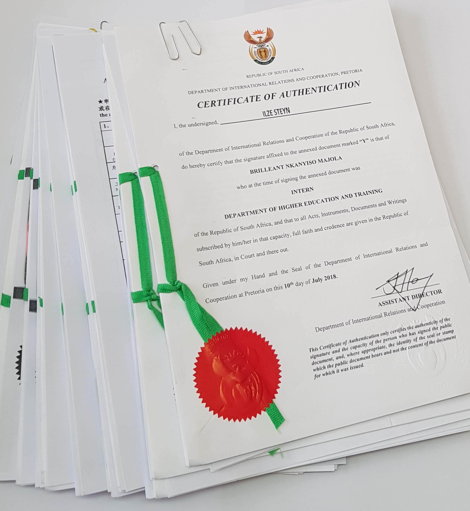 Authentication Certificate s Notary Public Services Pretoria