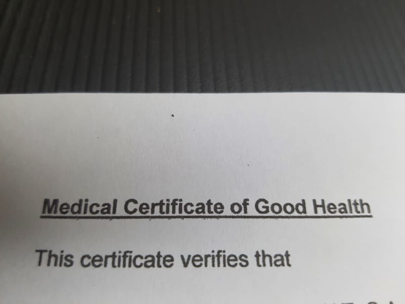 Legalised Medical Certificate of Good Health - Notary Public Services ...