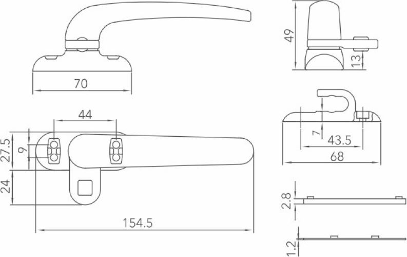 Casement Single Point Window Handle - pego.in