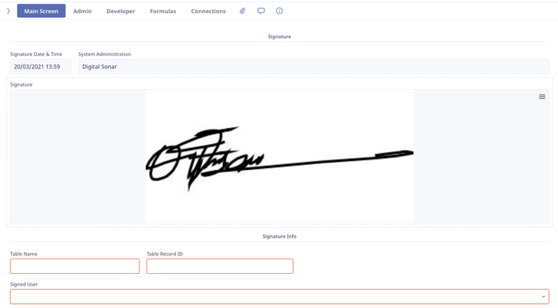 Signature Confirmation - Digital Sonar