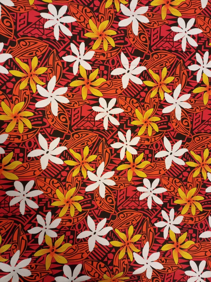 Yellow & White Tiare Island Print PC31 - Mepla Style