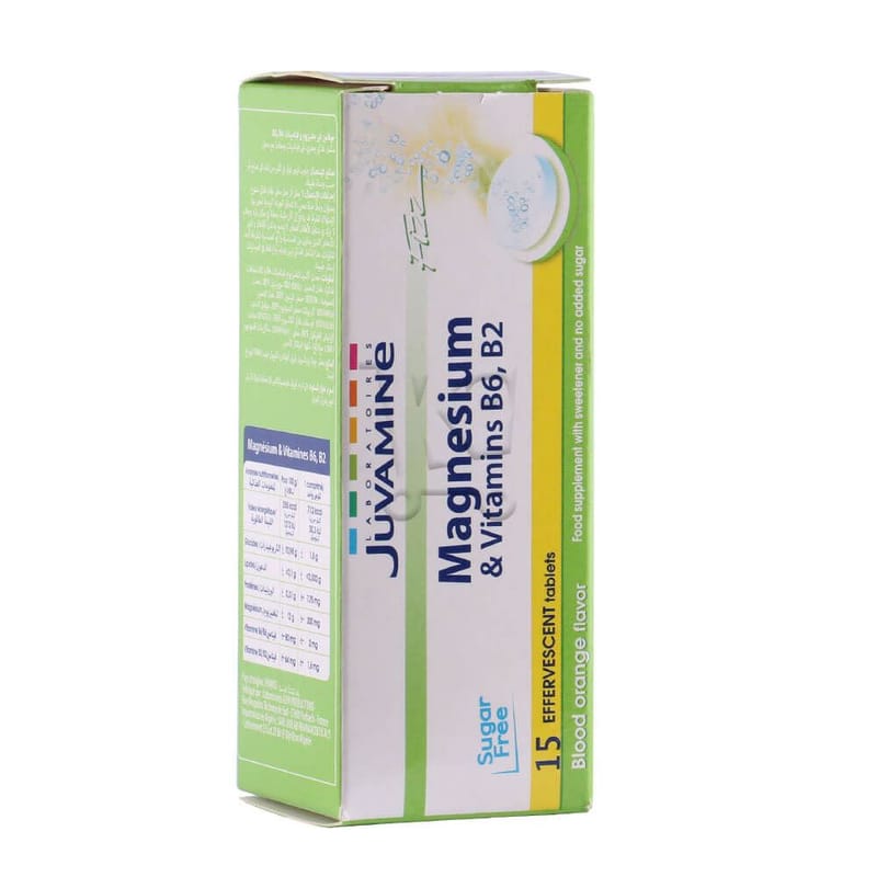 JUVAMINE Magnésium + Vitamine B6 B2 15 Comprimés Effervescents ...