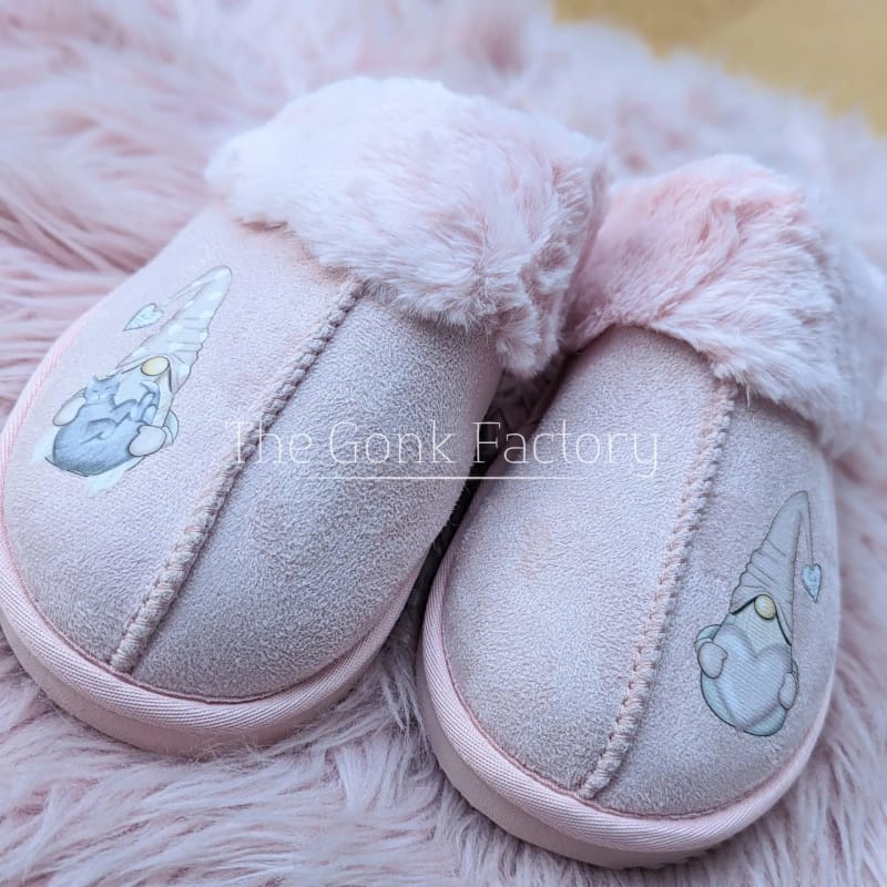 Pink 'Kitten & Heart Gonk' Slippers