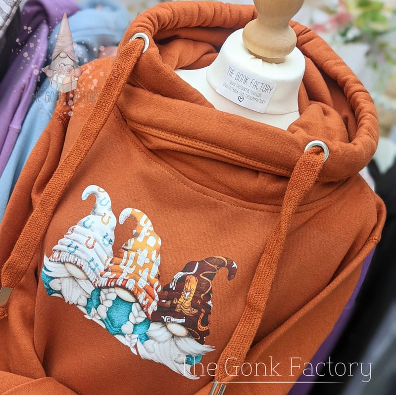 Premium Ginger 'Cowboy Gonks' Cross Neck Hoodie