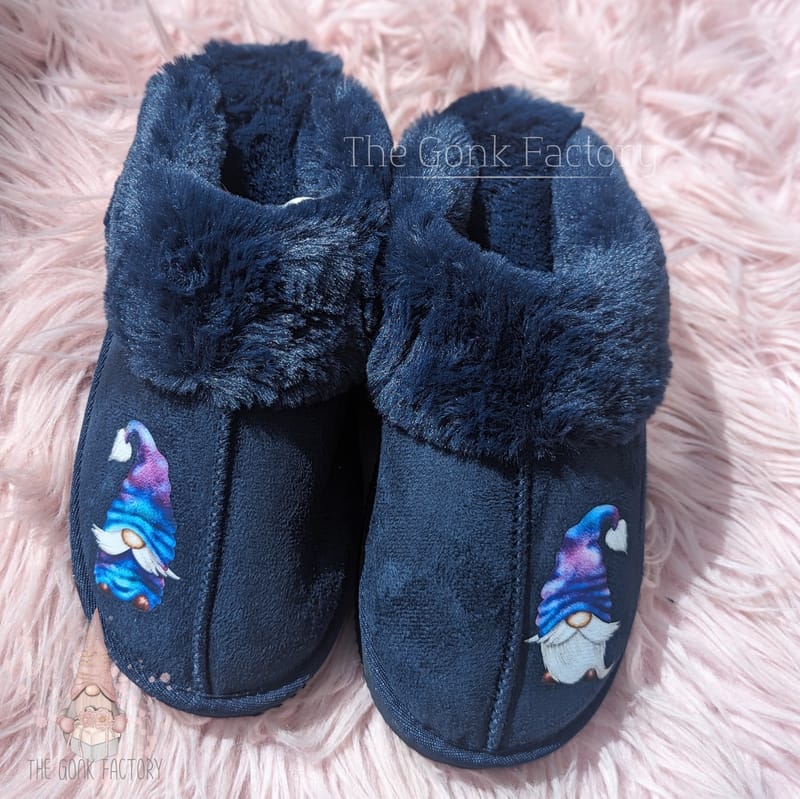 Navy 'Mermaid Gonks' Slippers