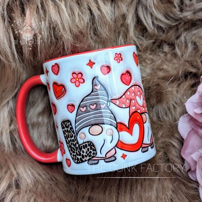 Red Handled '3D Love Gonks' Mug