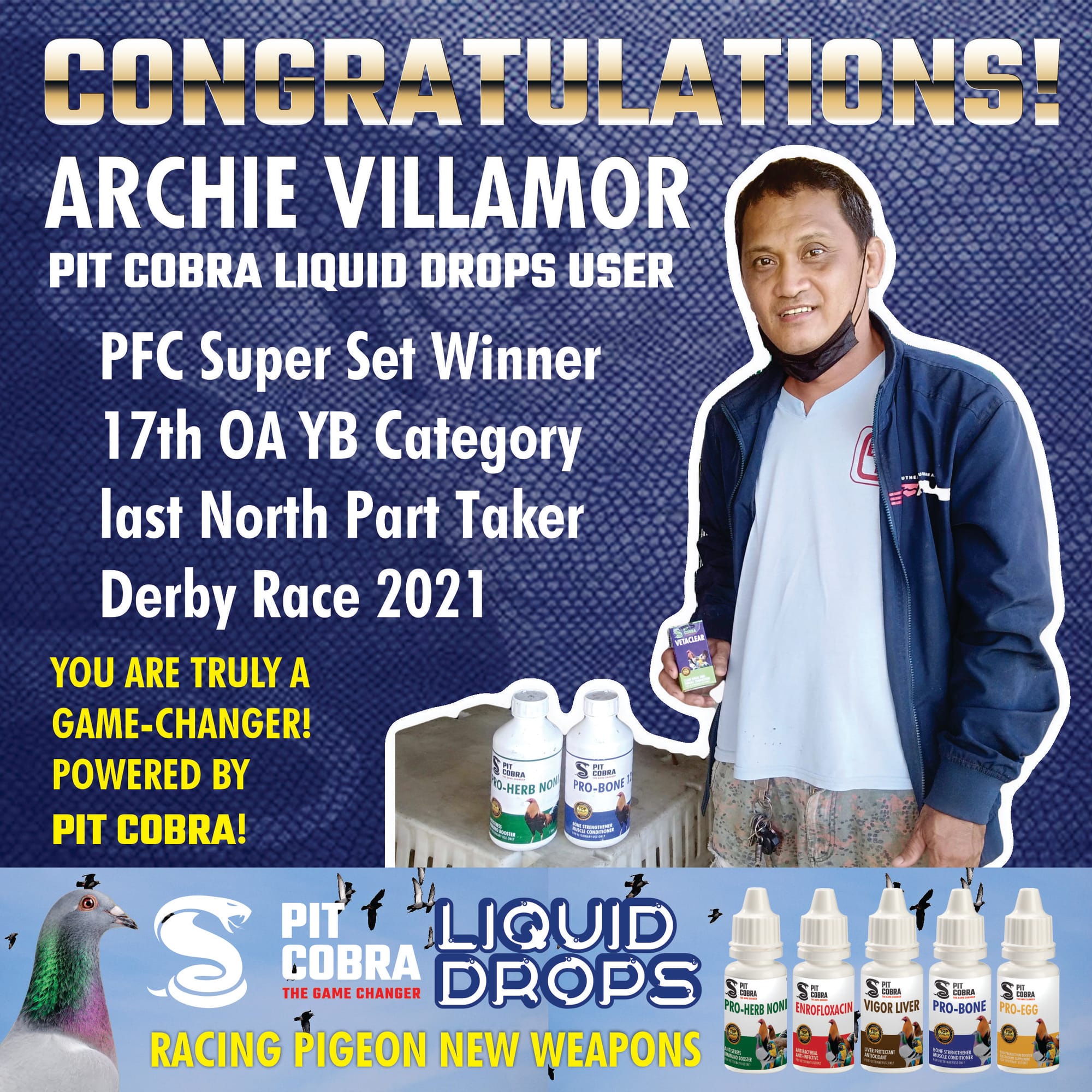 Gamefowl and Racing Pigeon Products | Pit Cobra: The Game Changer