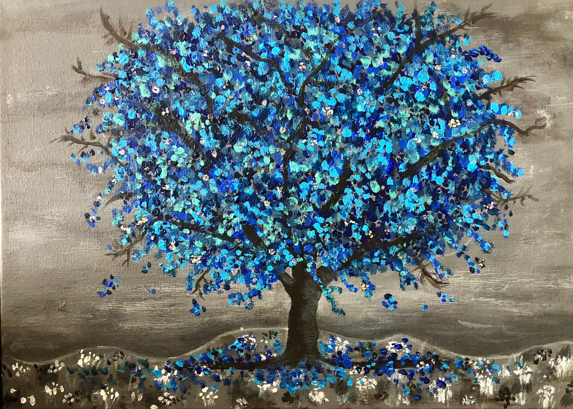 Blue Tree (01) - Paula Davey Art