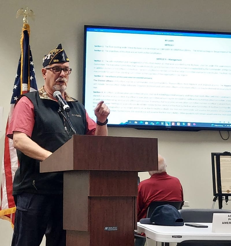 Reading of Updated Post 289 By-Laws - American Legion 'CSM Gary M ...