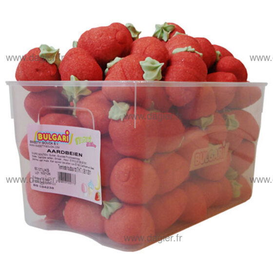 fraise guimauve géante - Mystères et boules de gommes