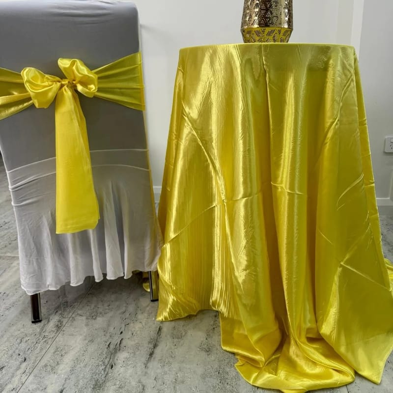 220 cm Round Yellow Table Cloth - Diva Chair Covers And Party Hire