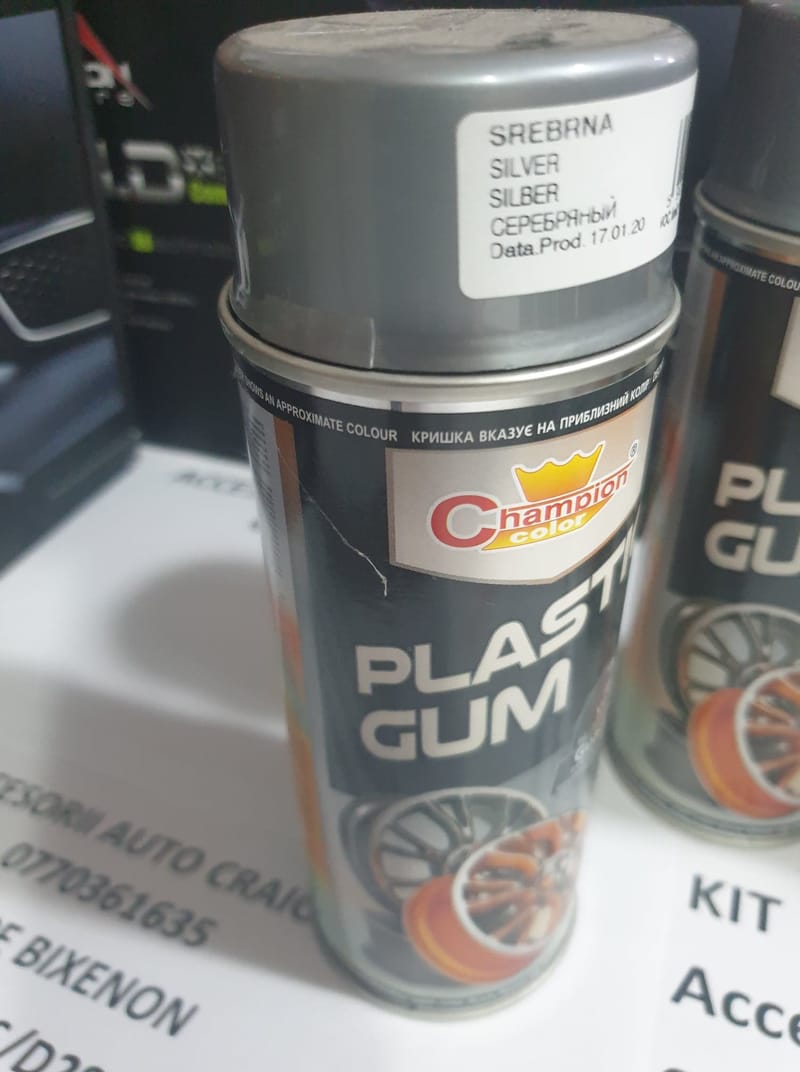 Spray vopsea cauciucata ARGINTIU RAL 9006 Champion Plastidip - One ...
